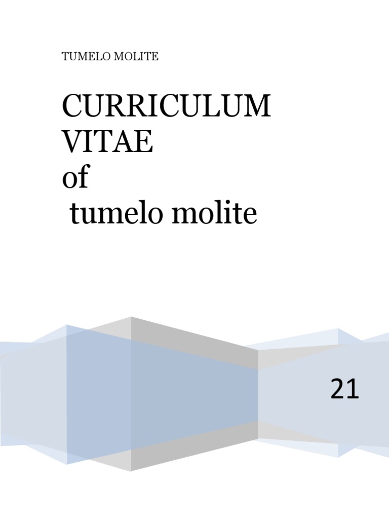 Tumelo Molite's CV and Experience | PDF
