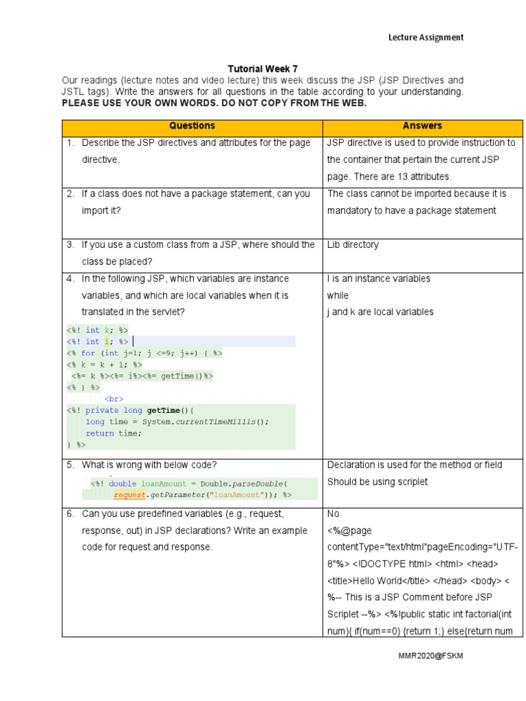 Tutorial Week 7 | PDF | Computer Programming | Software Engineering