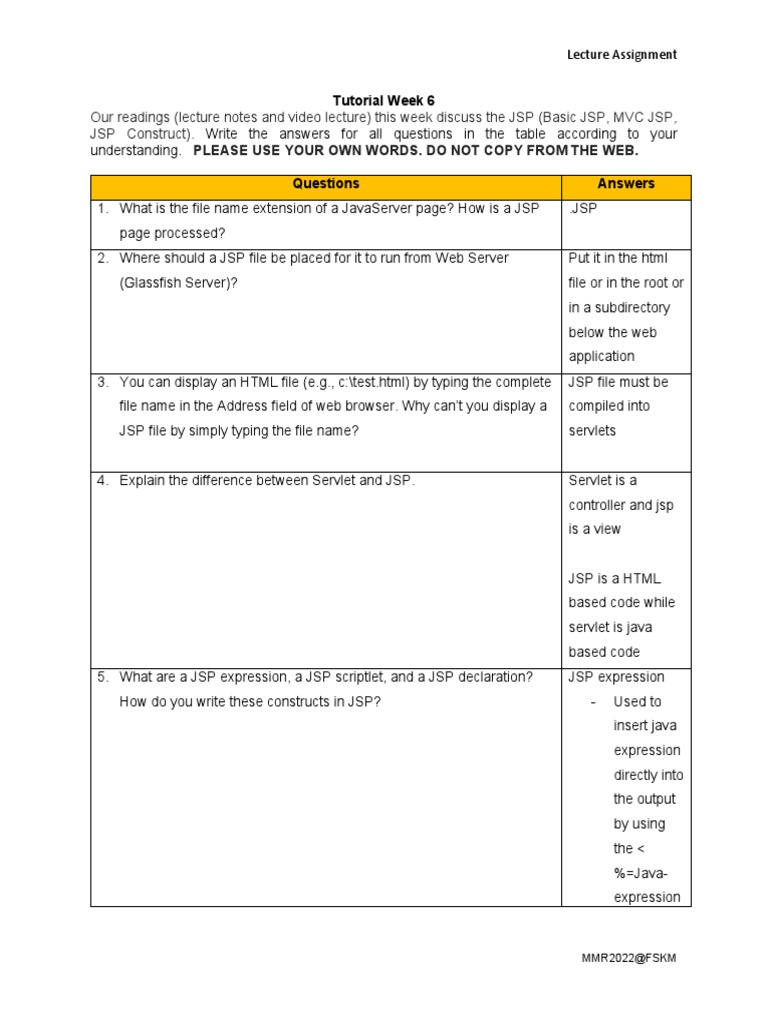 Tutorial Week 6 | PDF | Computing | Software