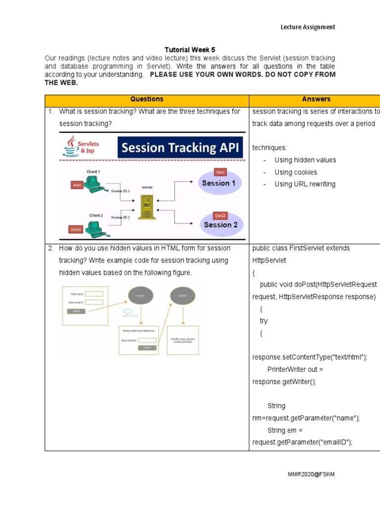 Tutorial Week 5 | PDF | Http Cookie | World Wide Web