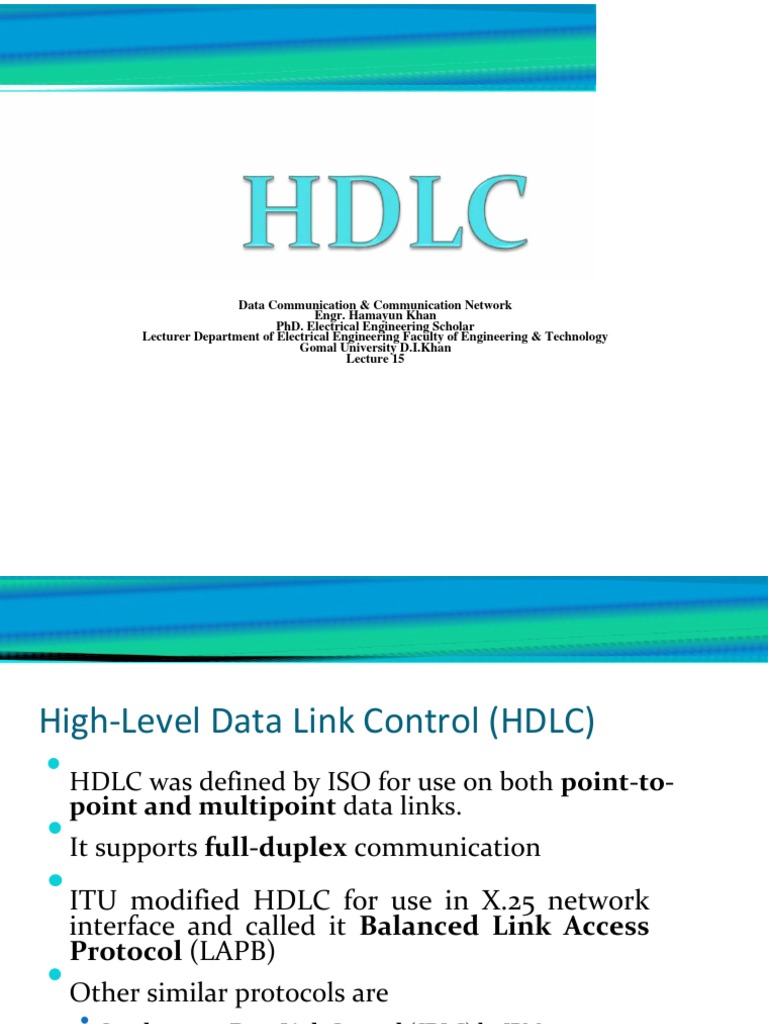 Lecture 15 Data Communication & Computer Network, HDLC | PDF | Osi ... Lecture 15 Data Communication & Computer Network, HDLC | PDF | Osi ...