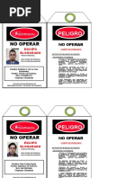 Formato Tarjeta de LOTO | PDF | Ingeniería mecánica | Ingenieria Eléctrica