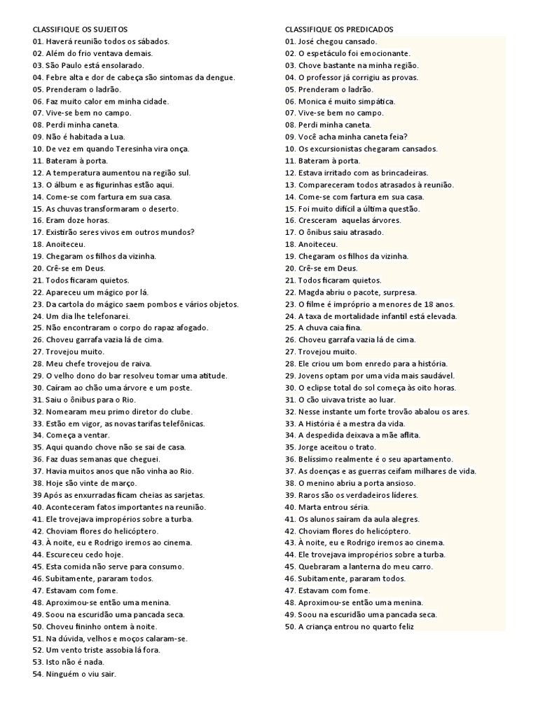 Frases Suj Pred Adj Compl | PDF