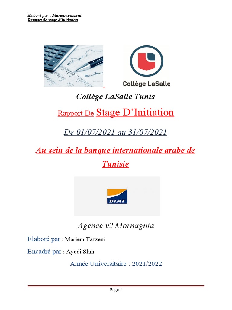 Rapp de Stage BIAT | PDF | Virement bancaire | Banques