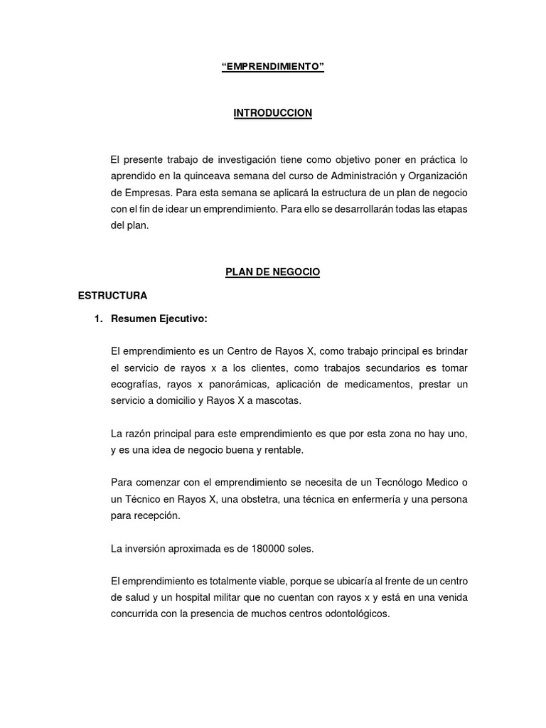 Plan de Negocio | PDF | Iniciativa empresarial | Análisis FODA Plan de Negocio | PDF | Iniciativa empresarial | Análisis FODA