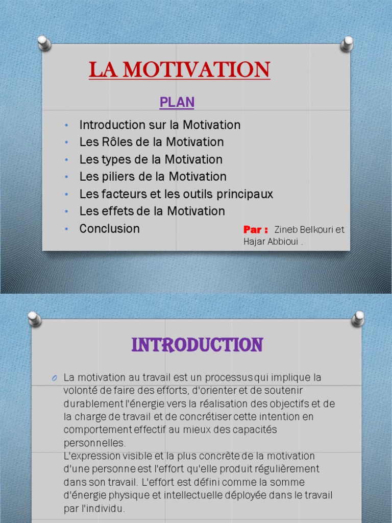 La Motivation | PDF | Motivation | Motivant