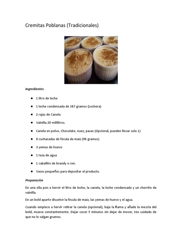 Cremitas Poblanas receta | PDF