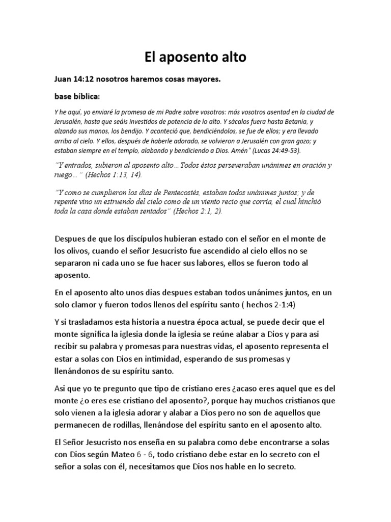 El Aposento Alto | PDF | espíritu Santo | Dios