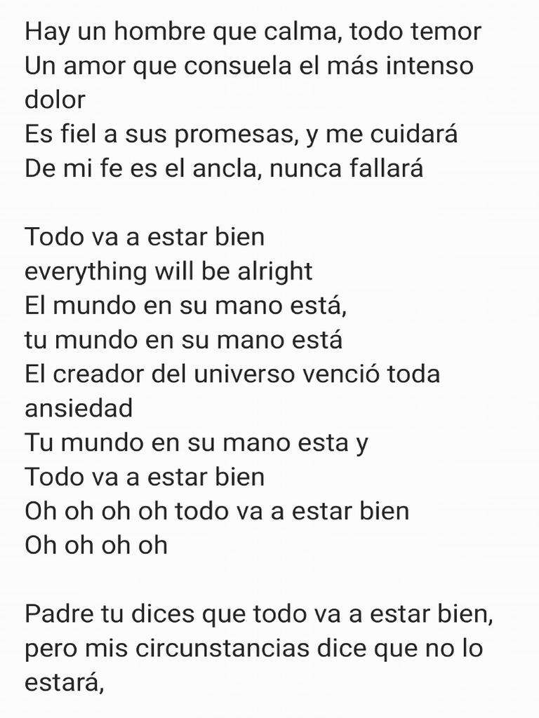 Todo Va Estar Bien Letra | PDF