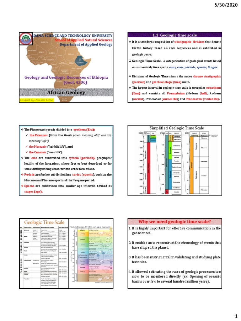 Ethiopian Geolology Chapter 1 2020 | PDF | Geologic Time Scale | Nature