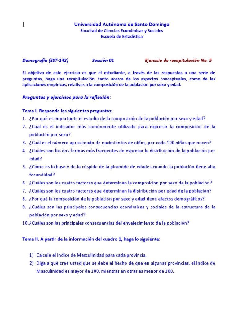 Ejercicio de recapitulación No. 5 | PDF