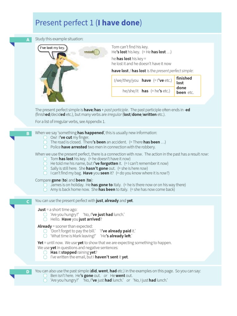 Present Perfect Theory | PDF | Linguistics | Grammar