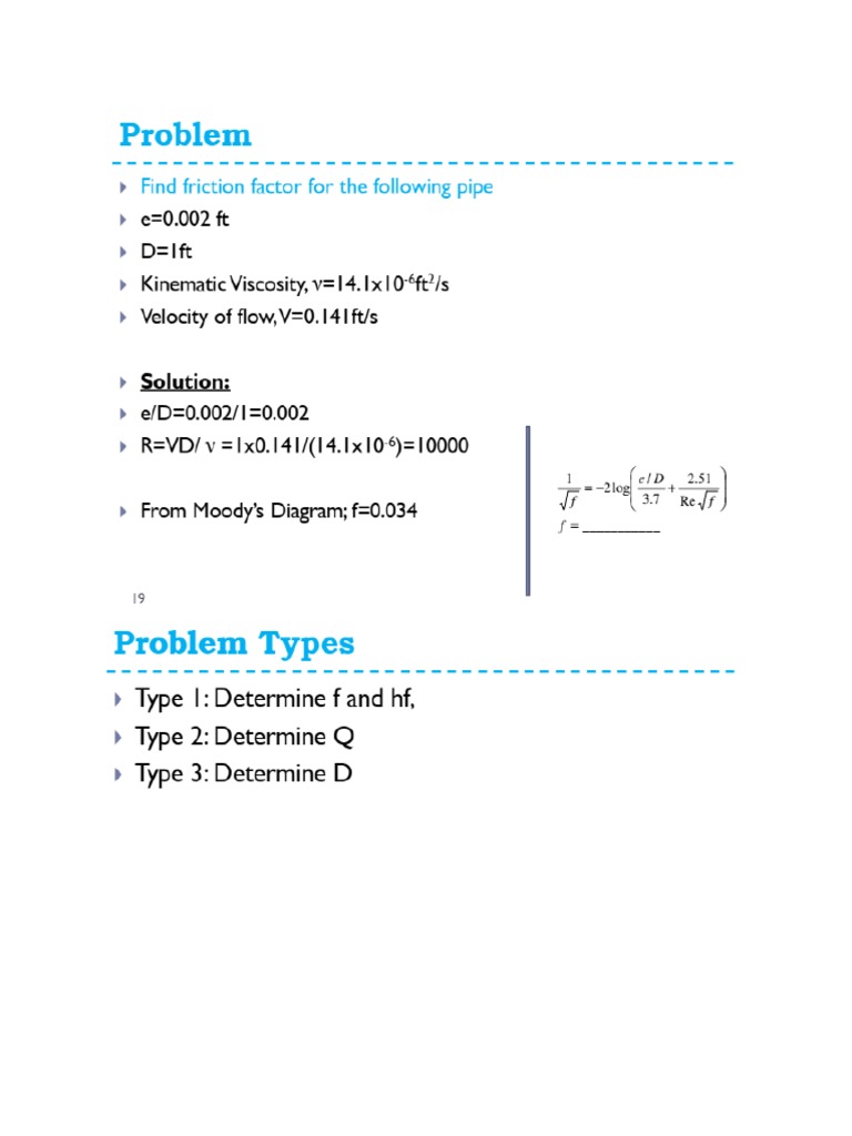 Hydraulic Losses (Numericals) | PDF