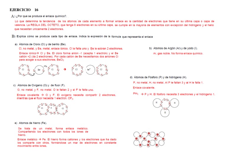 Ejercicio 16 - Enlace Químico | PDF