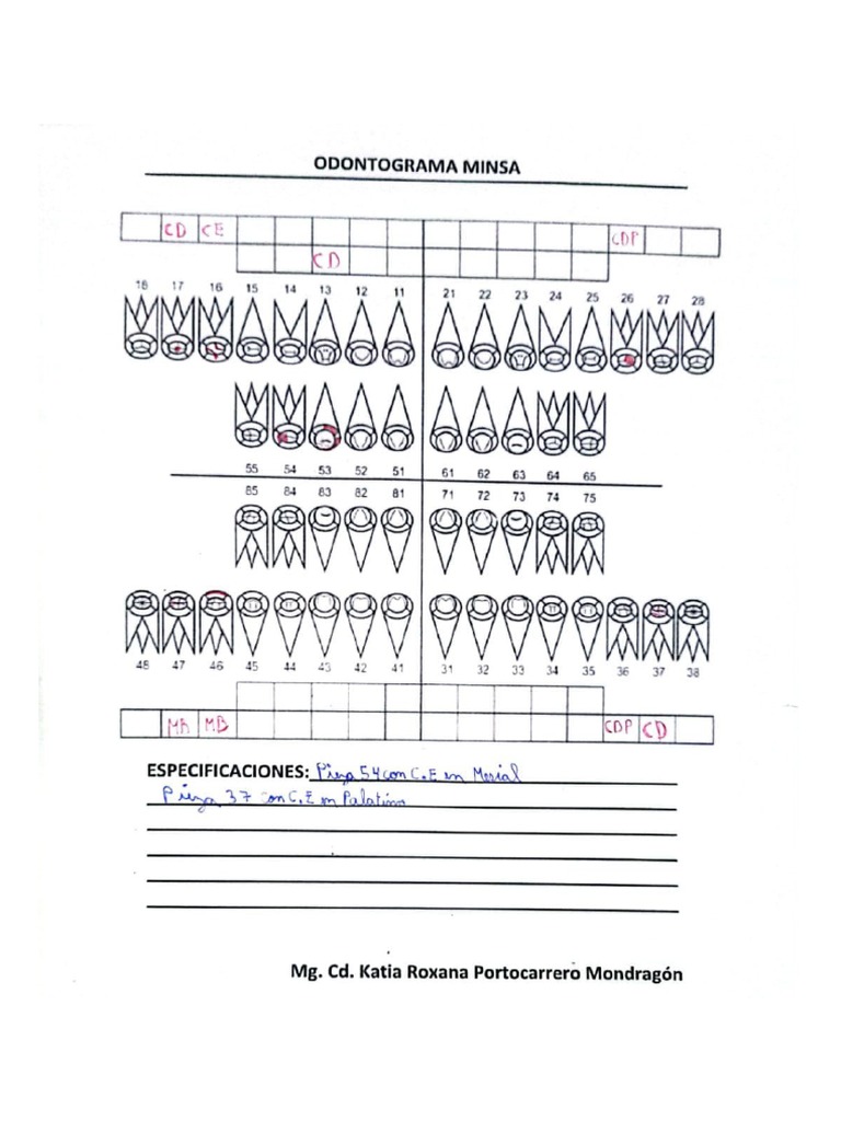 Odontograma Minsa e Icdas | PDF