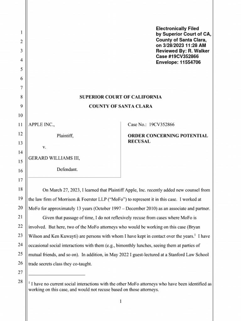 Judge Kulkarni Disclosure | PDF | Judicial Disqualification | Discovery ...