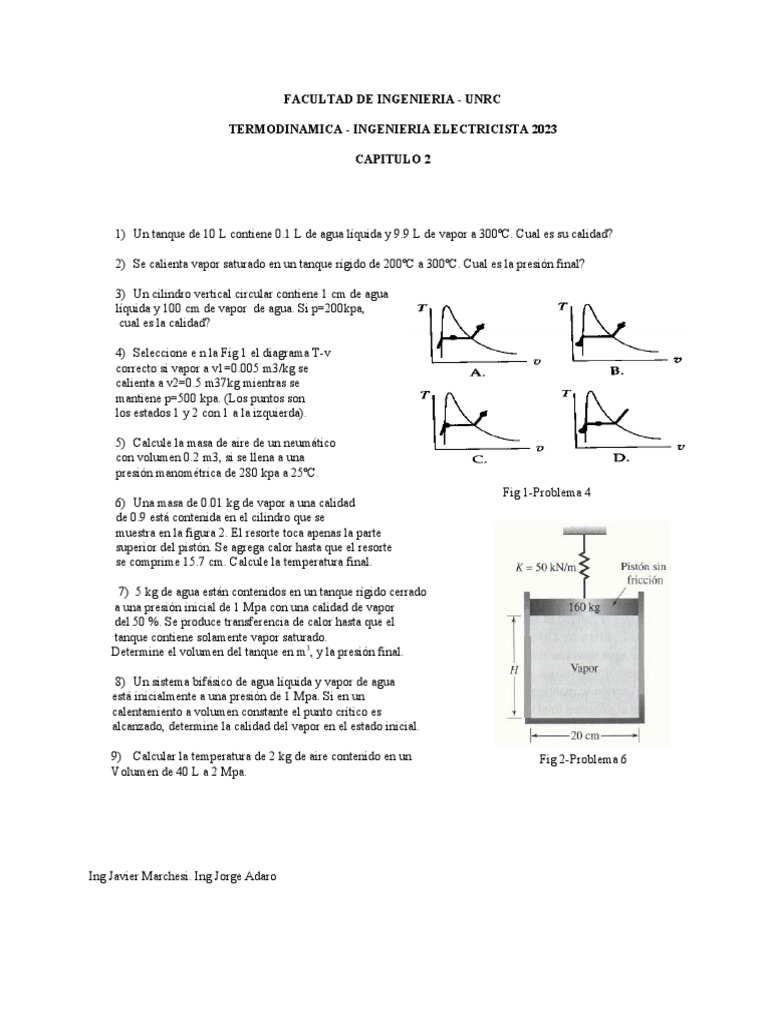 Análisis de problemas de termodinámica aplicados a ingeniería eléctrica | PDF