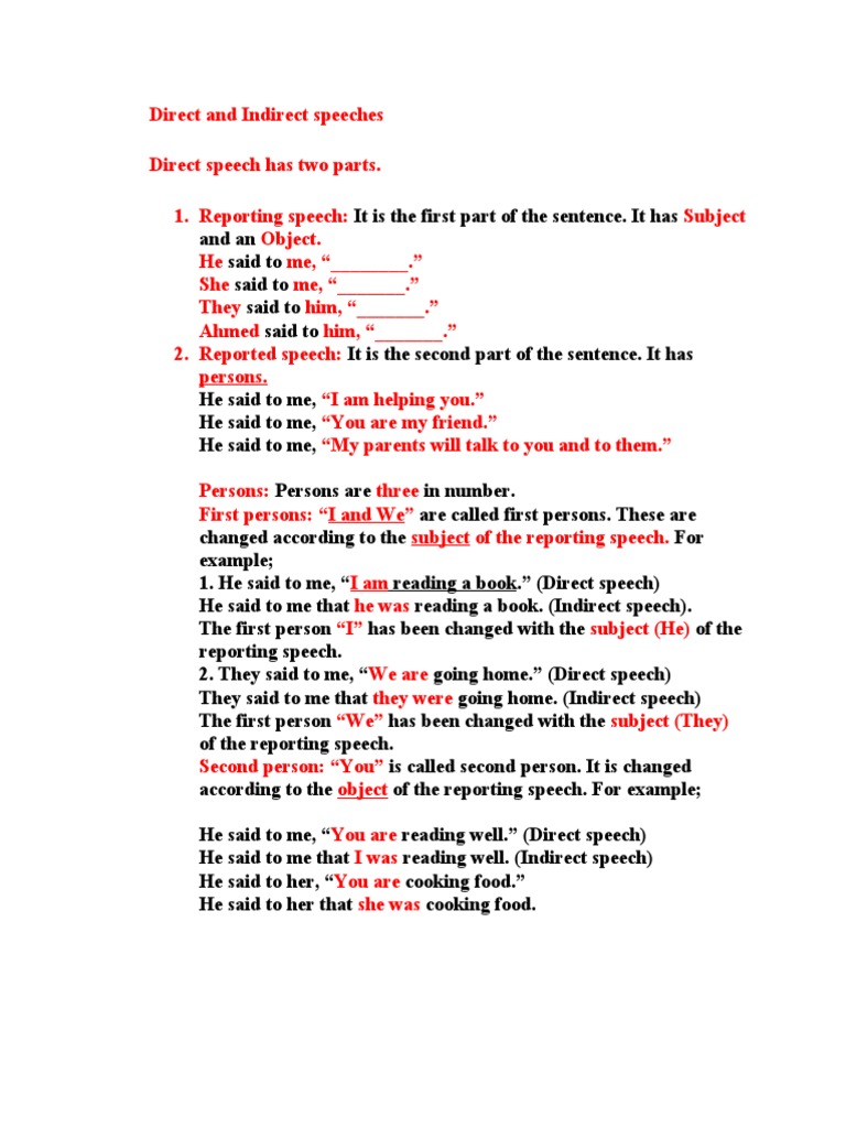 Direct and Indirect | PDF | Grammatical Tense | Human Communication