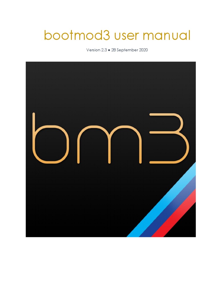 Bootmod3 User Manual: Version 2.3 28 September 2020 | PDF | Menu (Computing) | Screenshot
