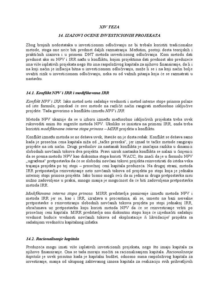 Poslovne Finansije Skripta 10 | PDF