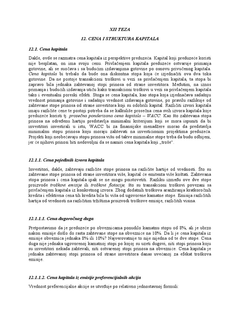 Poslovne Finansije Skripta 13 | PDF