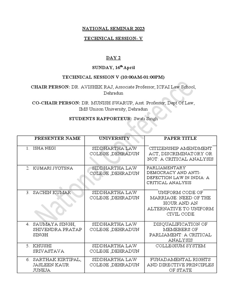 Technical Session 5 | PDF | Government | Justice