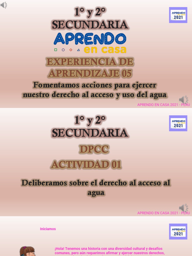 1y 2 Secundaria Exp.5 ACTIVIDAD 01-DPCC Final | PDF | Agua | Saneamiento
