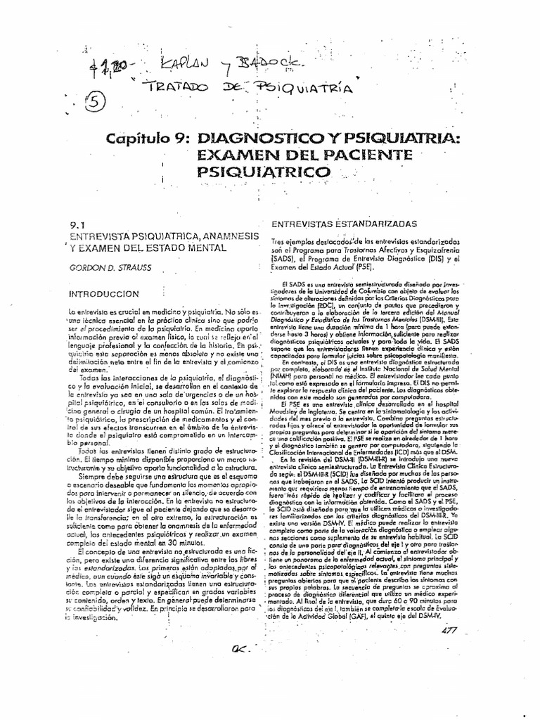 Kaplan, H. y Sadock, B. (1997) - Tratado de Psiquiatría (6 Ed.) (Cap. 9 ...