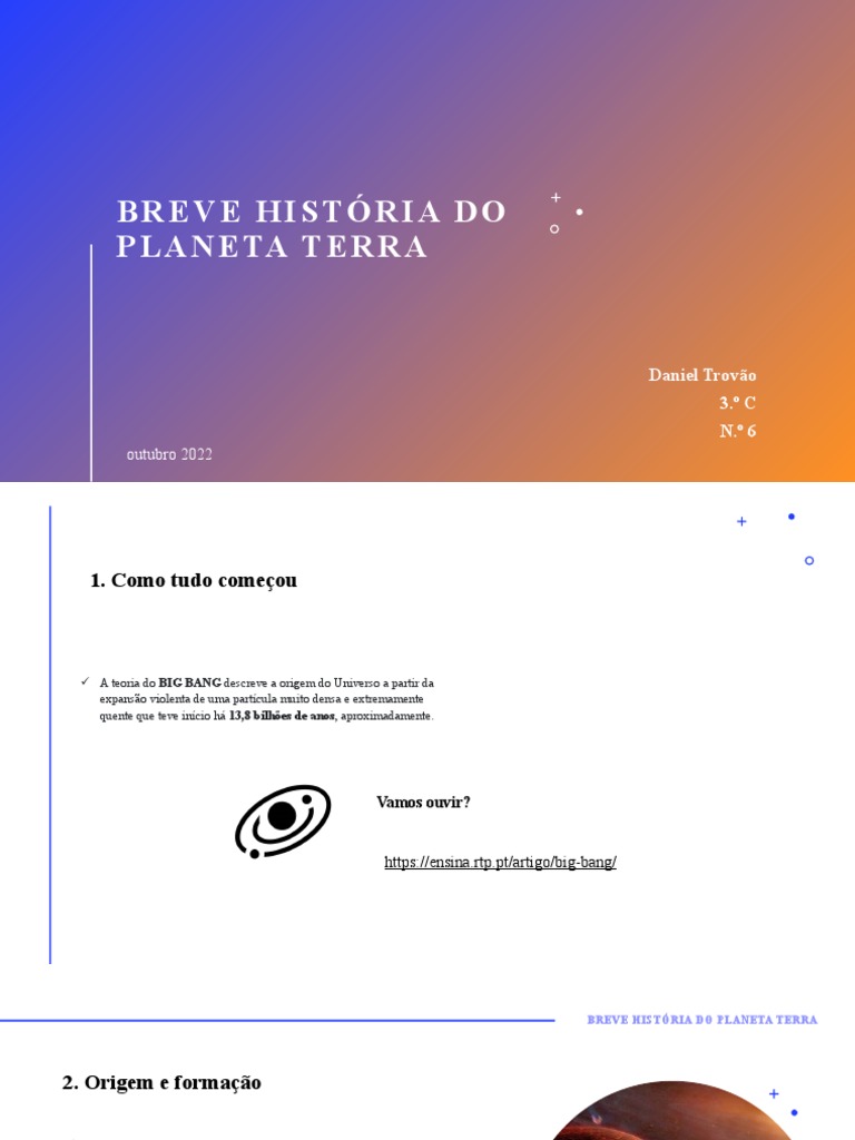 Breve História Do Planeta Terra | PDF | Terra | Oceanos