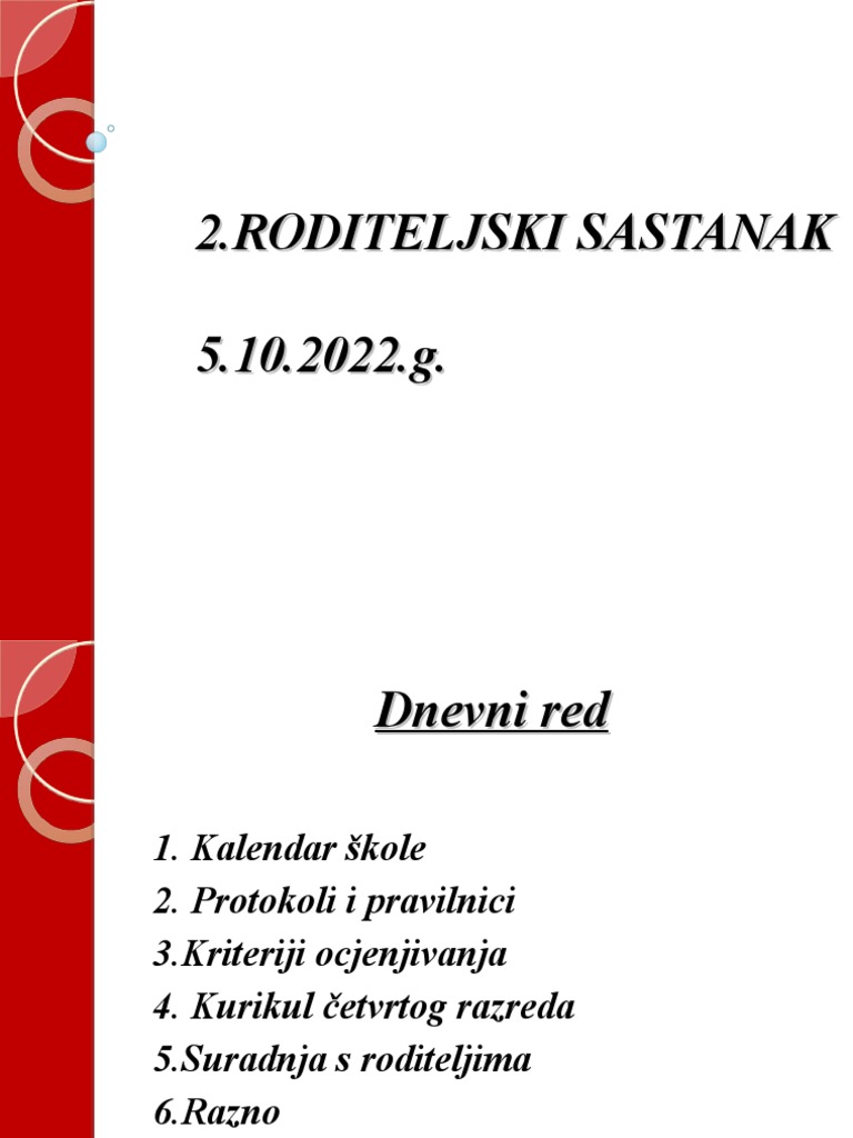 2.roditeljski Sastanak 5.10.2022.g | PDF
