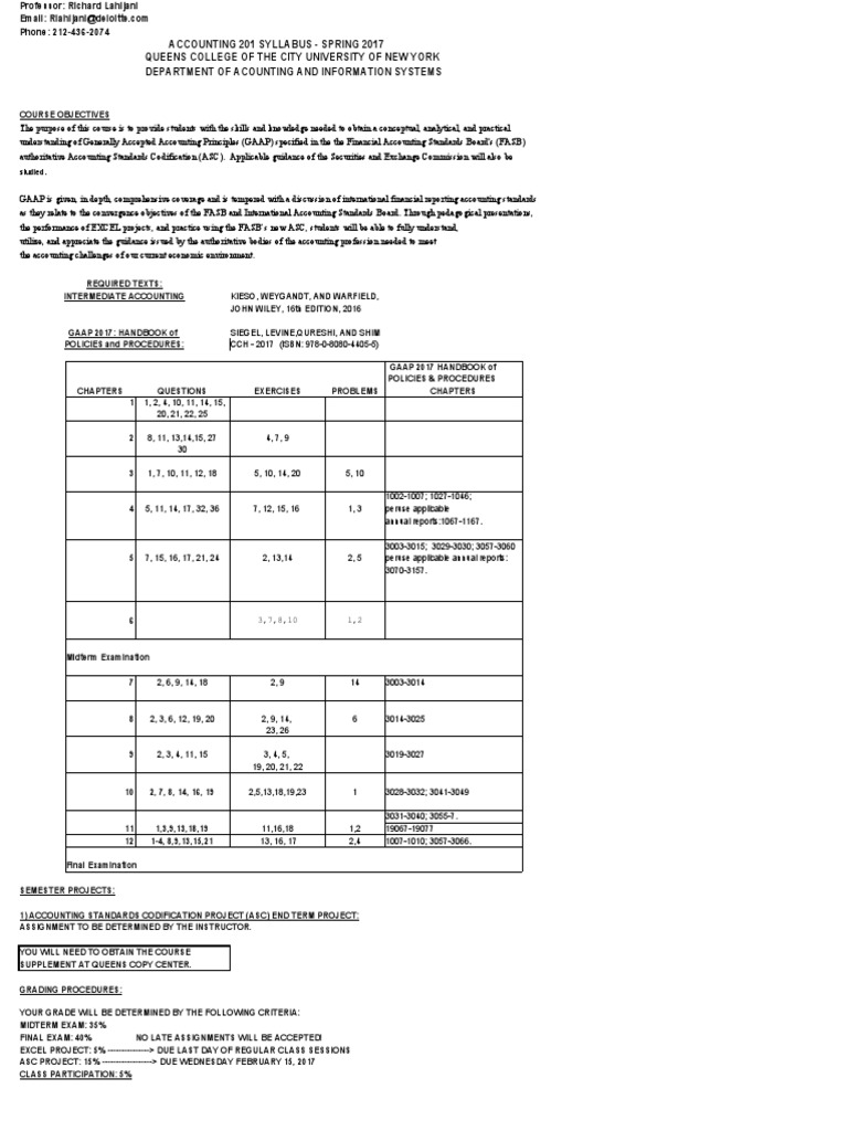 Accounting 201-2013 - Chapt.1-12 Revised Syllabus 