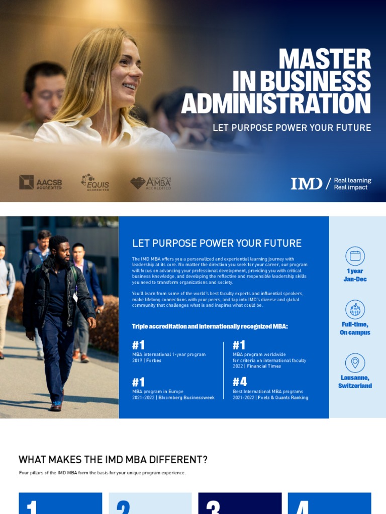 IMD MBA Brochure | PDF | Master Of Business Administration ...