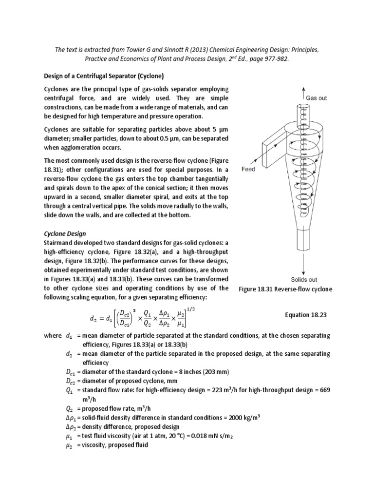 TL4 - Centrifucal Separator (Cyclone) | PDF | Gases | Applied And Interdisciplinary Physics