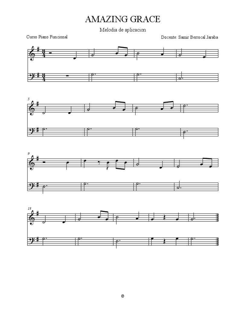 Amazing Grace Piano | PDF
