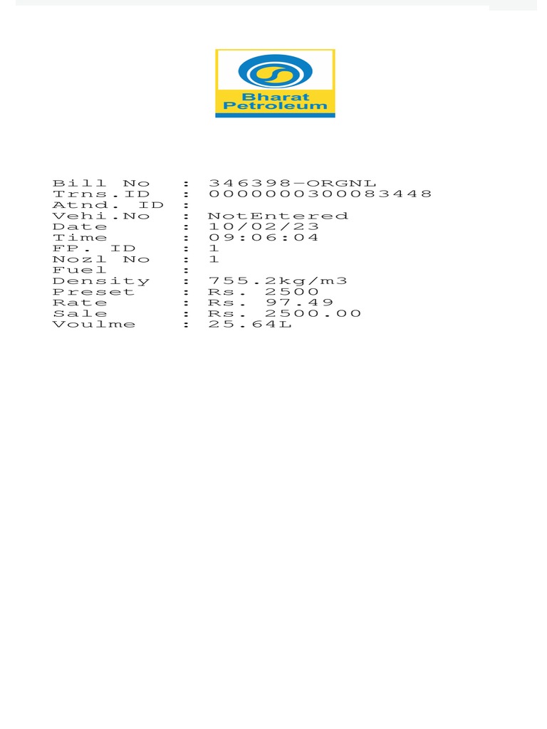 Fuel Bill Template 4-1-1 | PDF