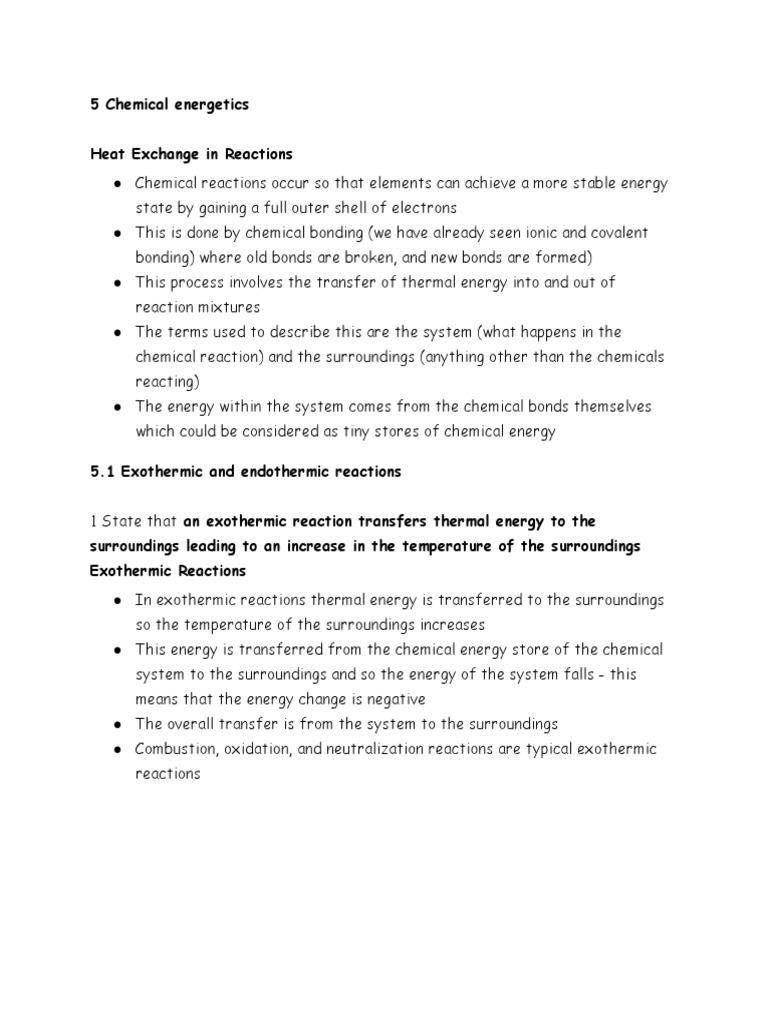 CIE Chemistry Chapter 5 - Chemical Energetics | PDF | Chemical ...