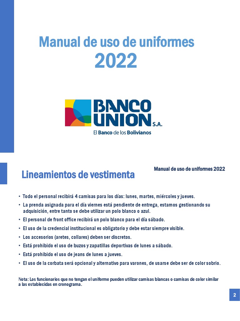 Manual de Uso de Uniformes | PDF | Camisa | Pantalones