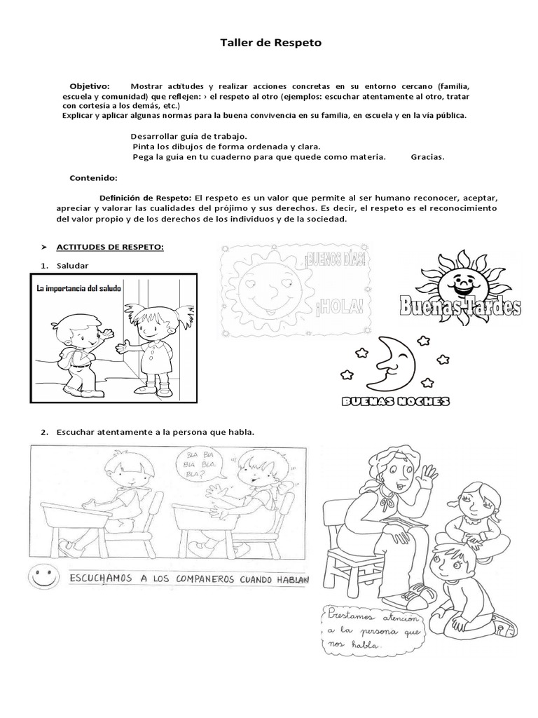 Guia Sobre El Respeto 1ºbasico | PDF | Relaciones personales, crianza y ...