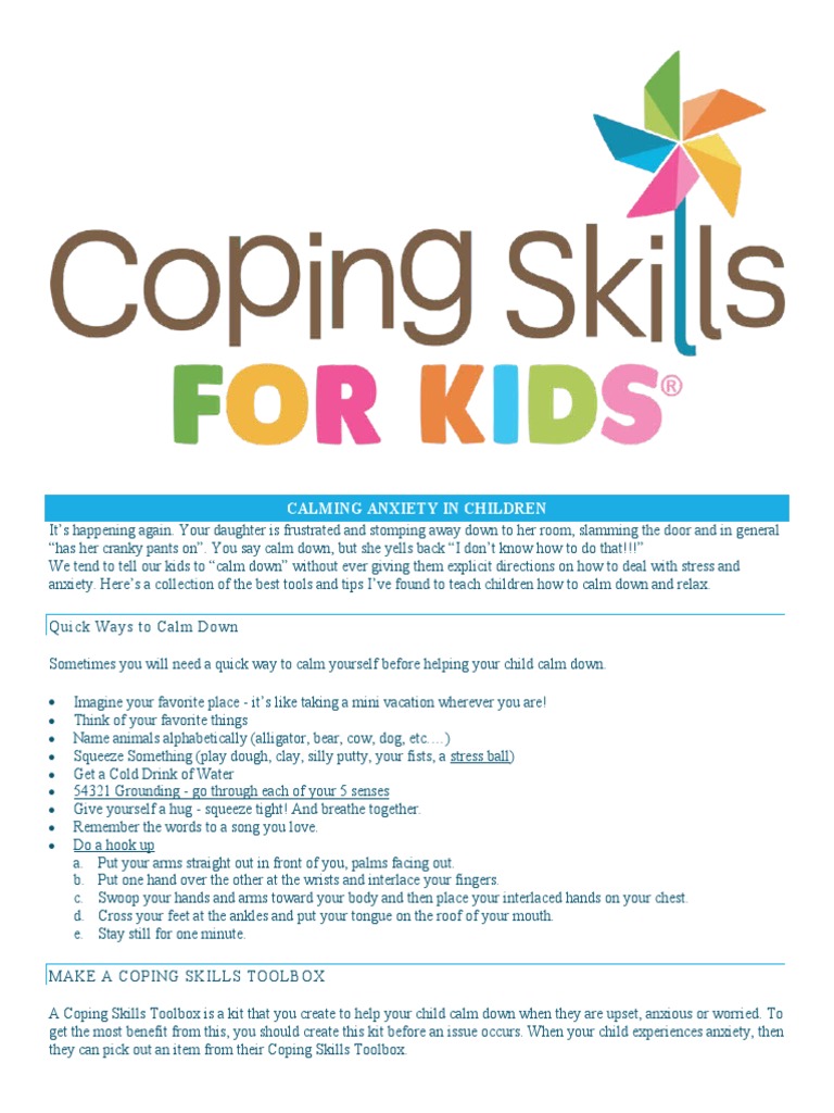 Coping Skills - Children | PDF | Anger | Breathing