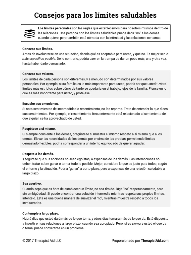 Limites Saludables | PDF | Sicología