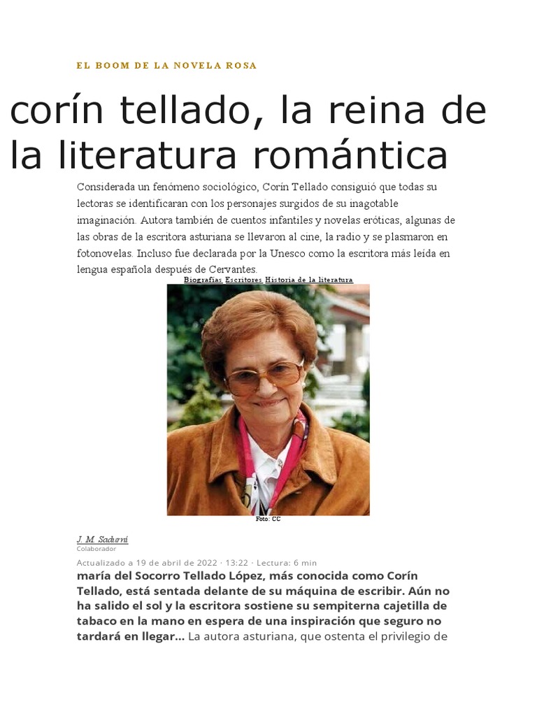 Corín Tellado: Reina de la Novela Romántica | PDF | Historia | Clásicos