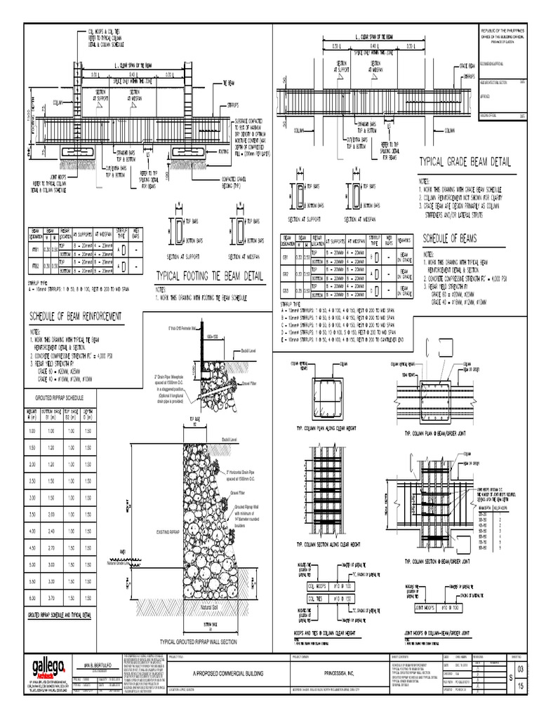Typical Grouted Riprap Wall Section | PDF