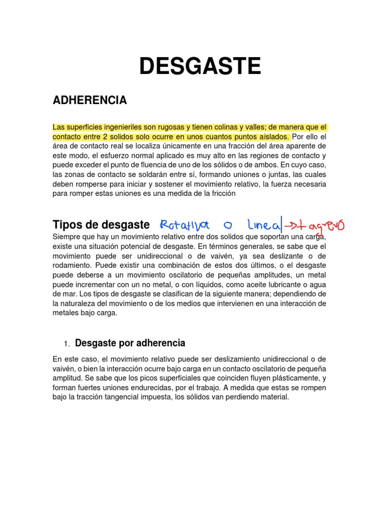 Desgaste | PDF | Rodamiento (Mecánico) | Materiales
