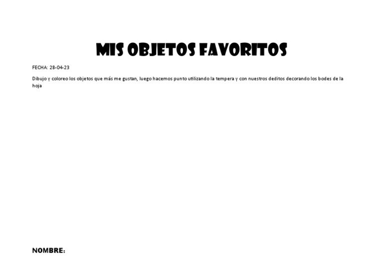 Mis Objetos Favoritos | PDF