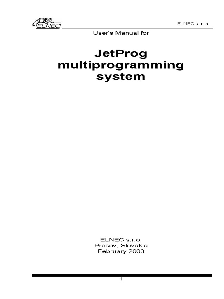 Jetprog Multiprogramming System: User'S Manual For | PDF | Microcontroller | Flash Memory