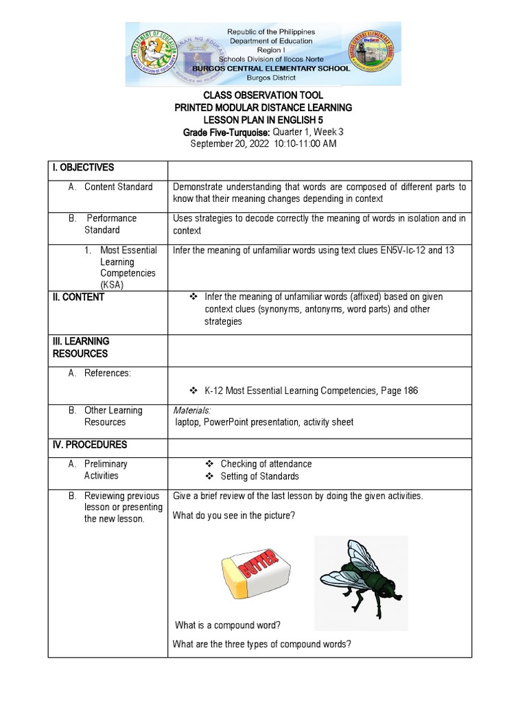 DLP English 5 | PDF | Word | Cognitive Science