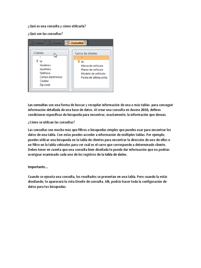 Qué Es Una Consulta y Cómo Utilizarla | PDF | Bases de datos | Información