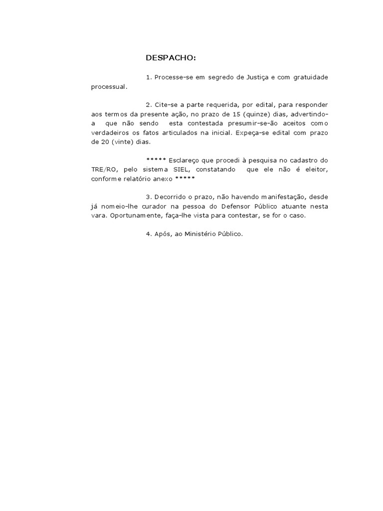 Modelo - Despacho Edital | PDF
