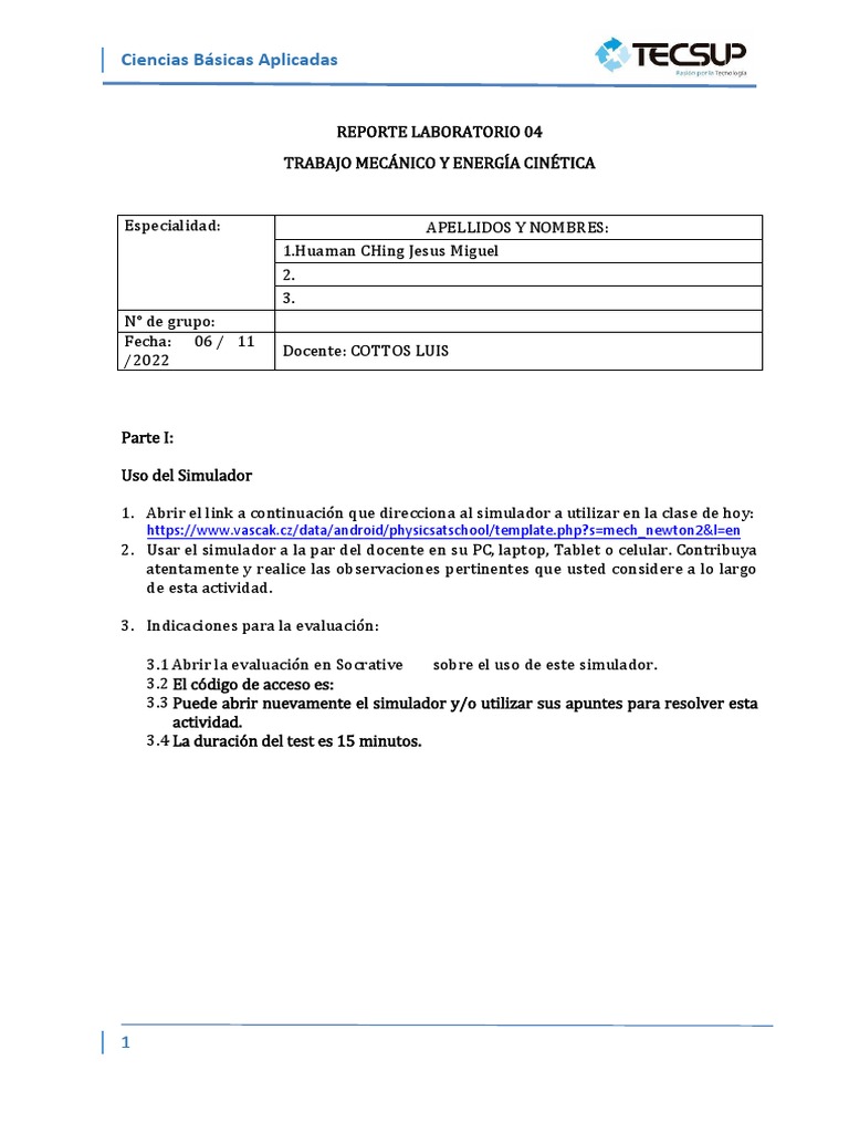 Actividad 2 Terminada Tecsup | PDF | Naturaleza | Física Aplicada e ...
