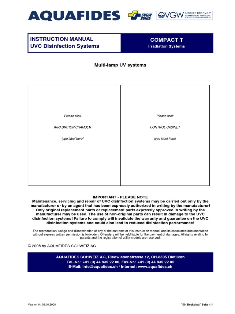 Manual Book UV AQUAFIDES | PDF | Ultraviolet | Light